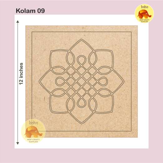 KOLAM-RANGOLI 09 – MDF The Boho Craft